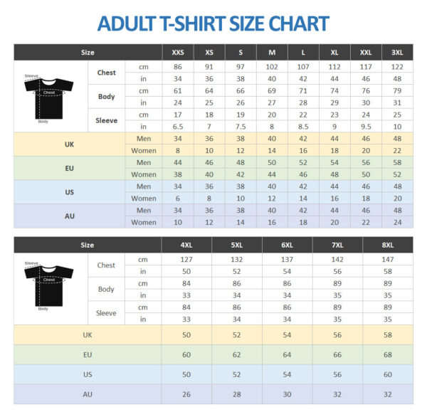 Size Chart - Print on Demand