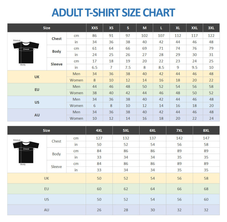 Size Chart - Print on Demand